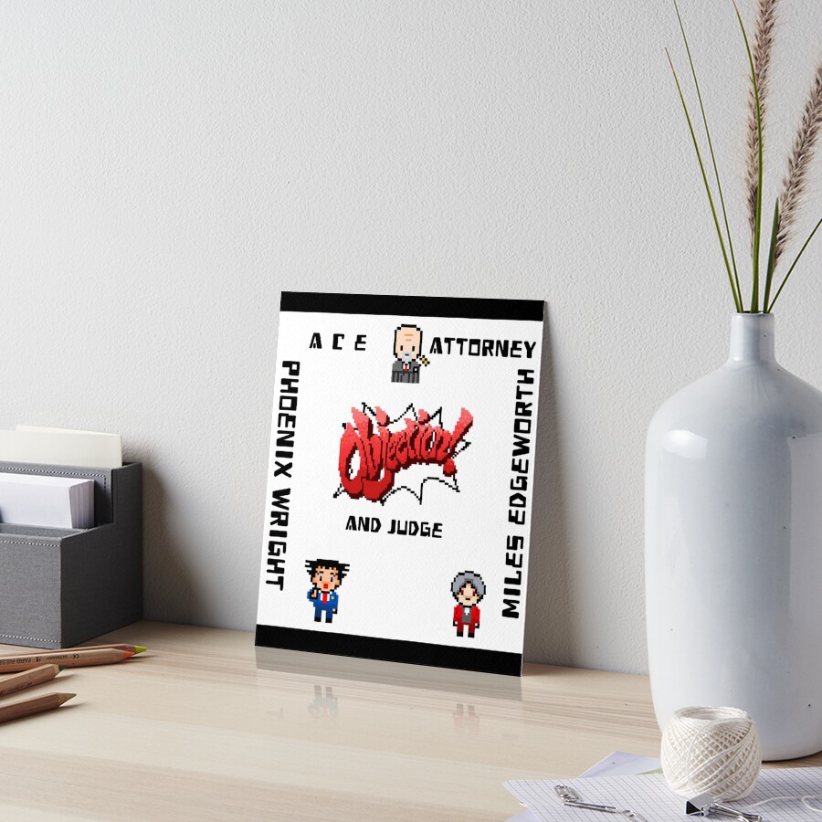"Phoenix Wright, Miles Edgeworth Ace attorney pixel art poster" Art ...