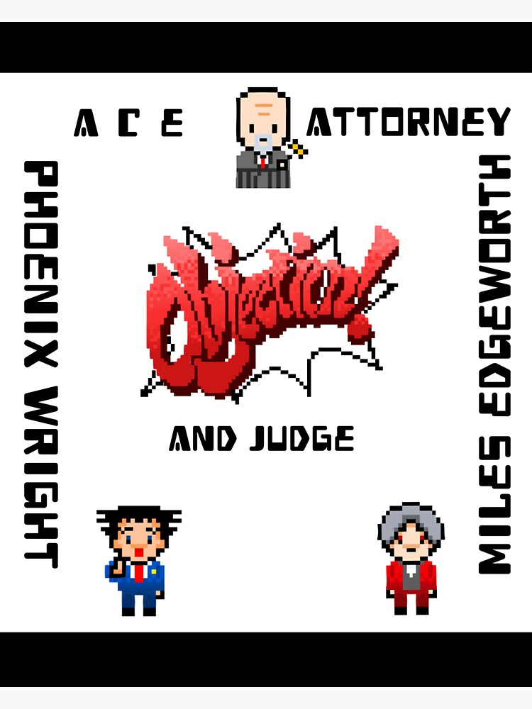 "Phoenix Wright, Miles Edgeworth Ace attorney pixel art poster" Sticker ...