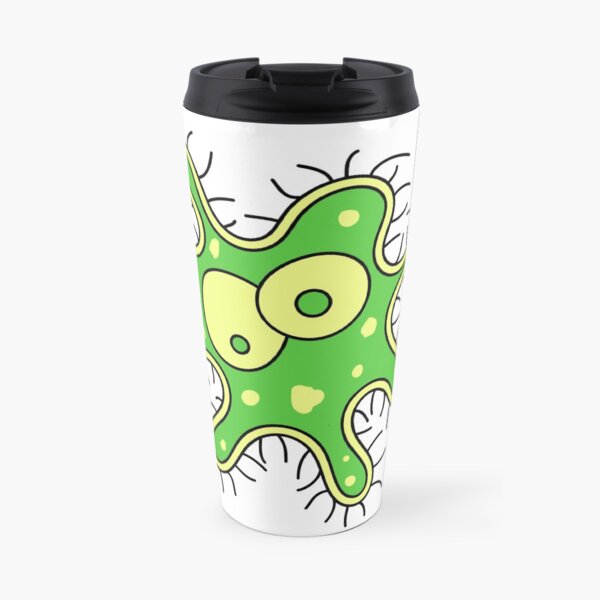 "Green cartoon germ character" Travel Coffee Mug for Sale by UDDesign ...