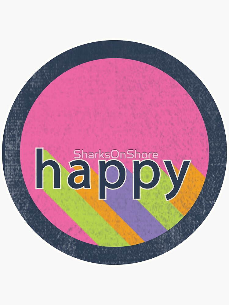 "Happy In Bold Color" Sticker for Sale by SharksOnShore | Redbubble
