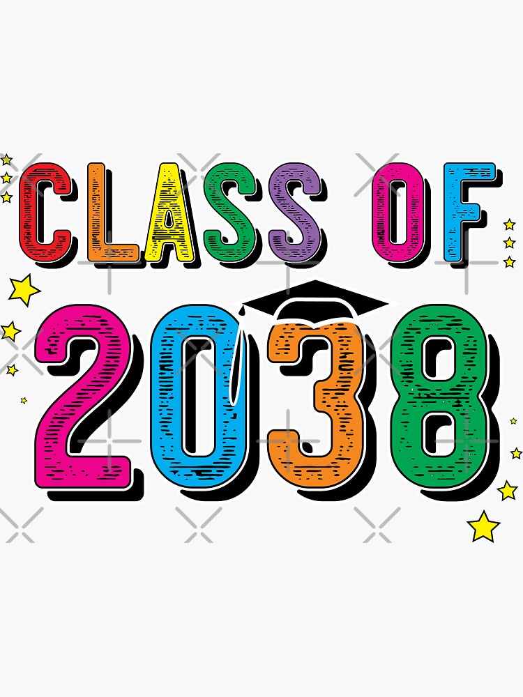 "Class Of 2038 Graduation Senior" Sticker for Sale by ZNOVANNA | Redbubble