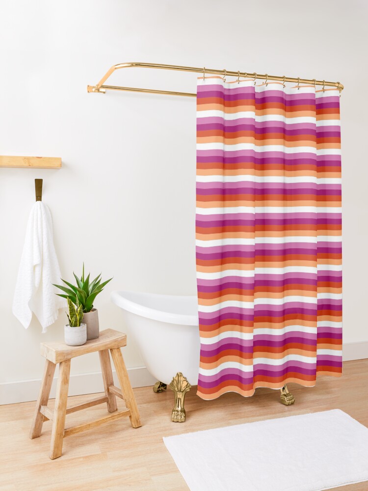 Lesbian Flag Shower Curtain By Gardnerm00 Redbubble
