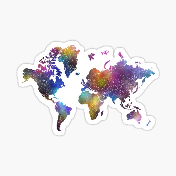 "World Map in Stars" Sticker for Sale by oliviaossege | Redbubble