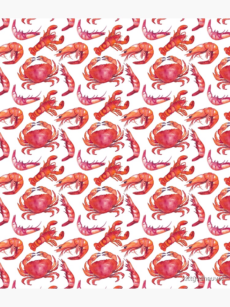 Seafood Lobster Shrimp Crab In Watercolors Food Illustration Backpack