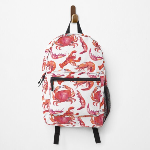 Seafood Lobster Shrimp Crab In Watercolors Food Illustration Backpack