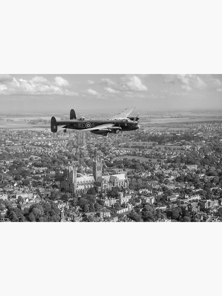 "Lancaster City of Lincoln over Lincoln B&W version" Sticker for Sale ...