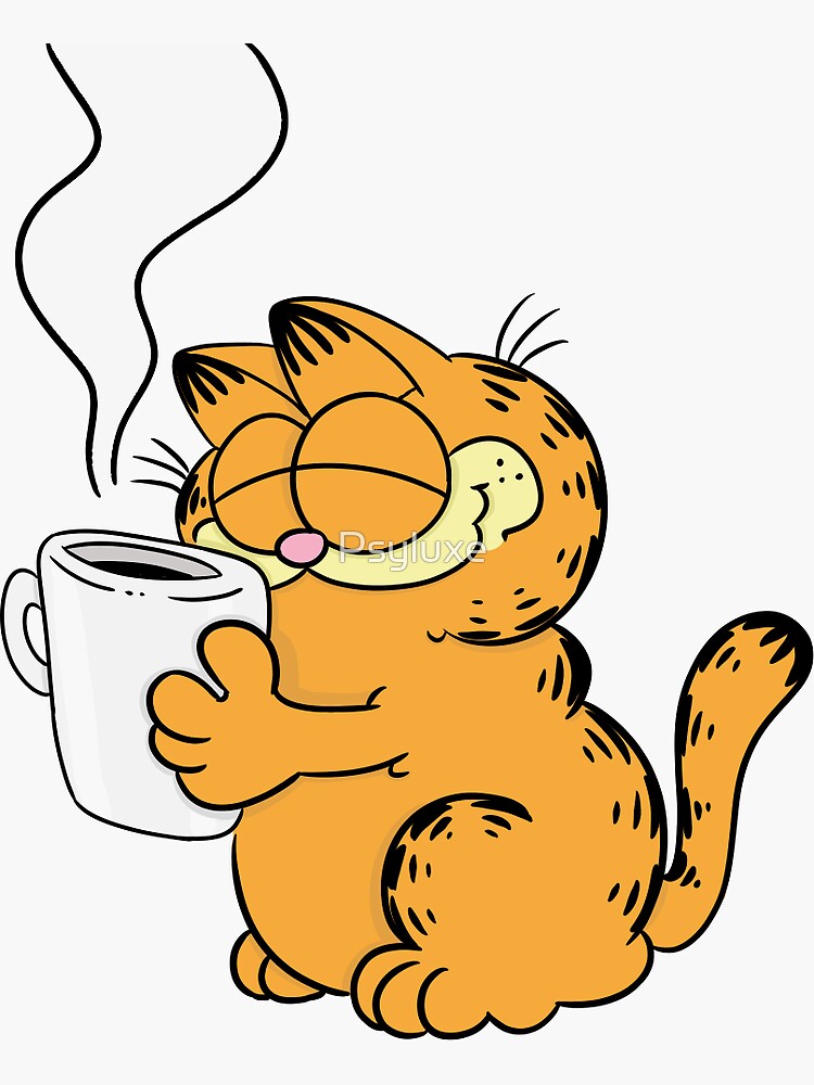 "Garfield coffee" Sticker for Sale by Psyluxe | Redbubble