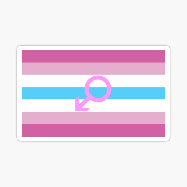 Pegatina «Bandera del orgullo Femboy con el símbolo de Marte» de ...
