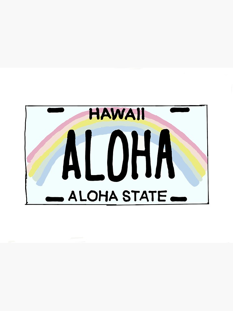 "aloha license plate" Sticker for Sale by dreamycrafts | Redbubble
