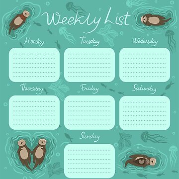 "Weekly list with sea otters" Photographic Print for Sale by burbura | Redbubble