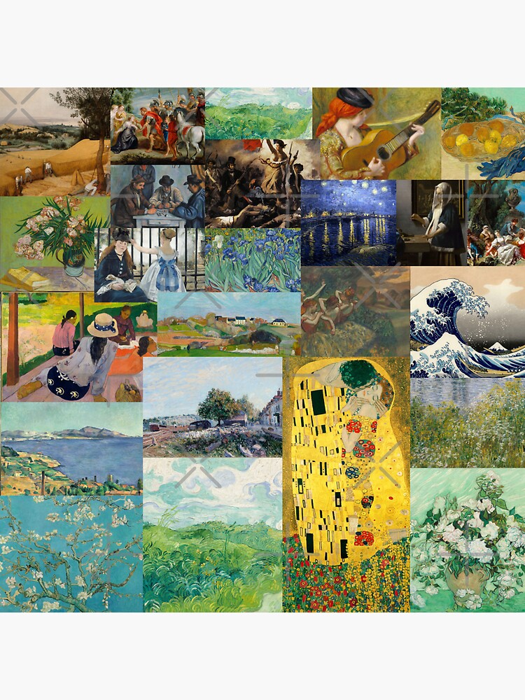 "Vincent Van Gogh Gustav Klimt Vermeer Gauguin Cezanne fine art collage ...