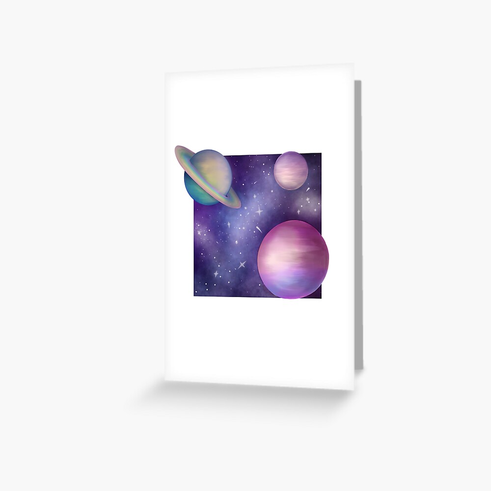 "Colorful Planets" Greeting Card by MoCraftsCo | Redbubble