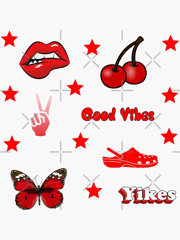"Red Sticker Pack" Sticker for Sale by lauren-joelle | Redbubble
