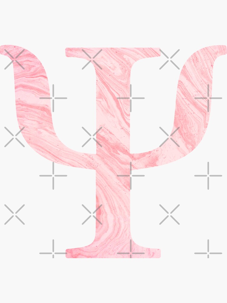 Pegatina «Psicología Mármol Rosa Psi Símbolo» de Elhafdaoui | Redbubble
