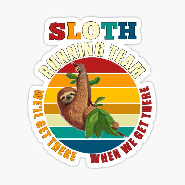 "Sloth running team" Sticker for Sale by TopDesignArt | Redbubble
