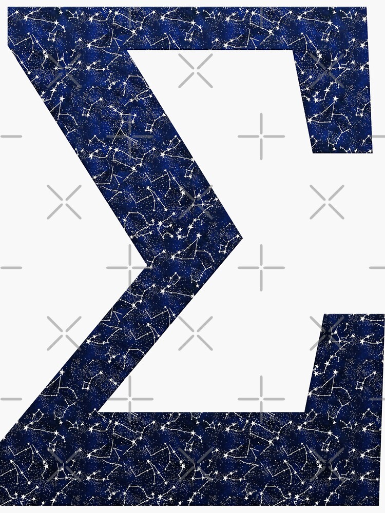 "Greek alphabet, Sigma with constellation pattern" Sticker for Sale by ...