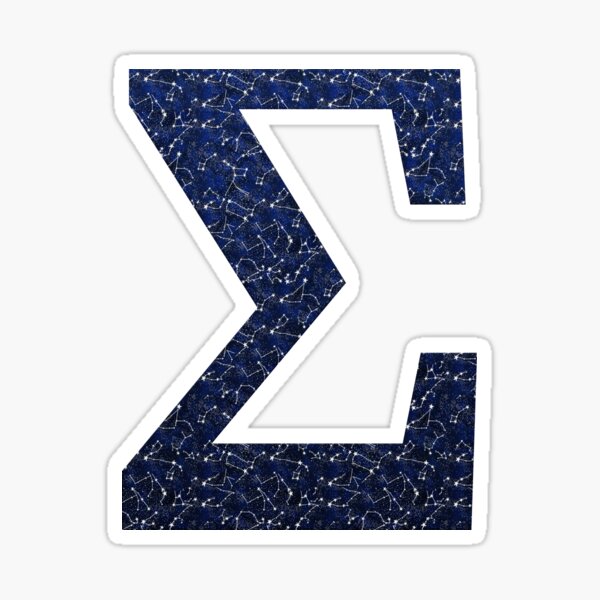 "Greek alphabet, Sigma with constellation pattern" Sticker for Sale by ...