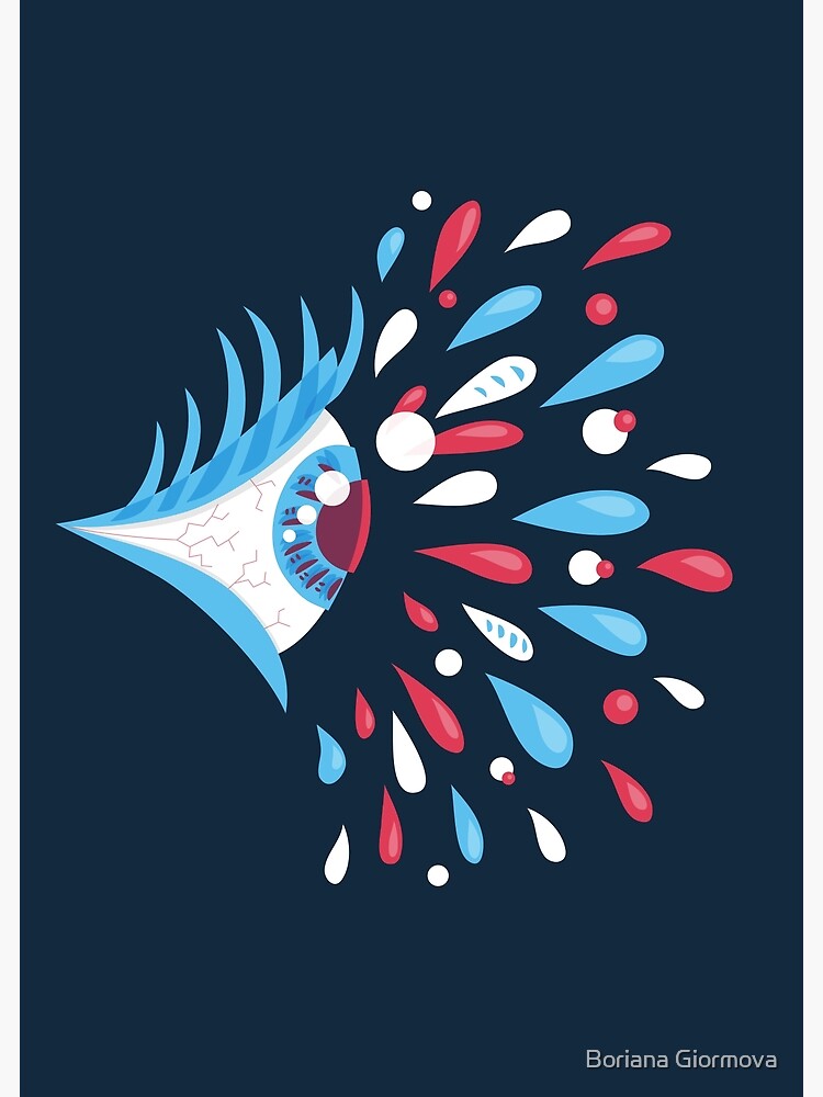"Dark Blue Psychedelic Eye Colorful Tears Trippy Art" Photographic ...