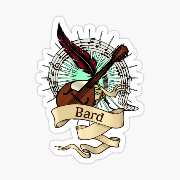 "Bard with Scrolly Banner" Sticker for Sale by Glynli | Redbubble