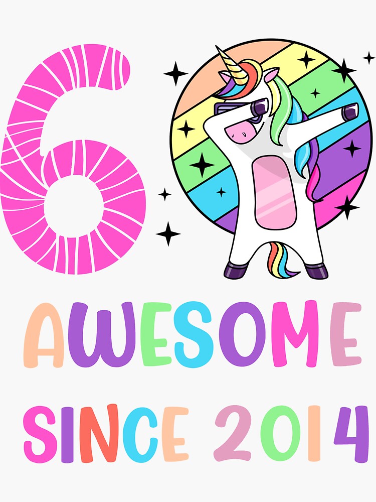 "6th Birthday Unicorn Dabbing, 6 Years Old, 6th Birthday Unicorn ...