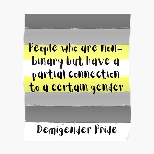 "Demigender Pride Flag Meaning" Poster for Sale by ZayZayDesigns ...