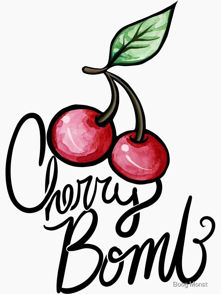 "Cherry Bomb" Sticker for Sale by BubbSnugg LC | Redbubble