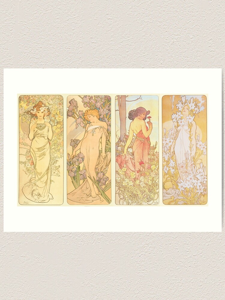 "HD.The Flowers (series) (1898) Alphonse Mucha HIGH DEFINITION" Art ...