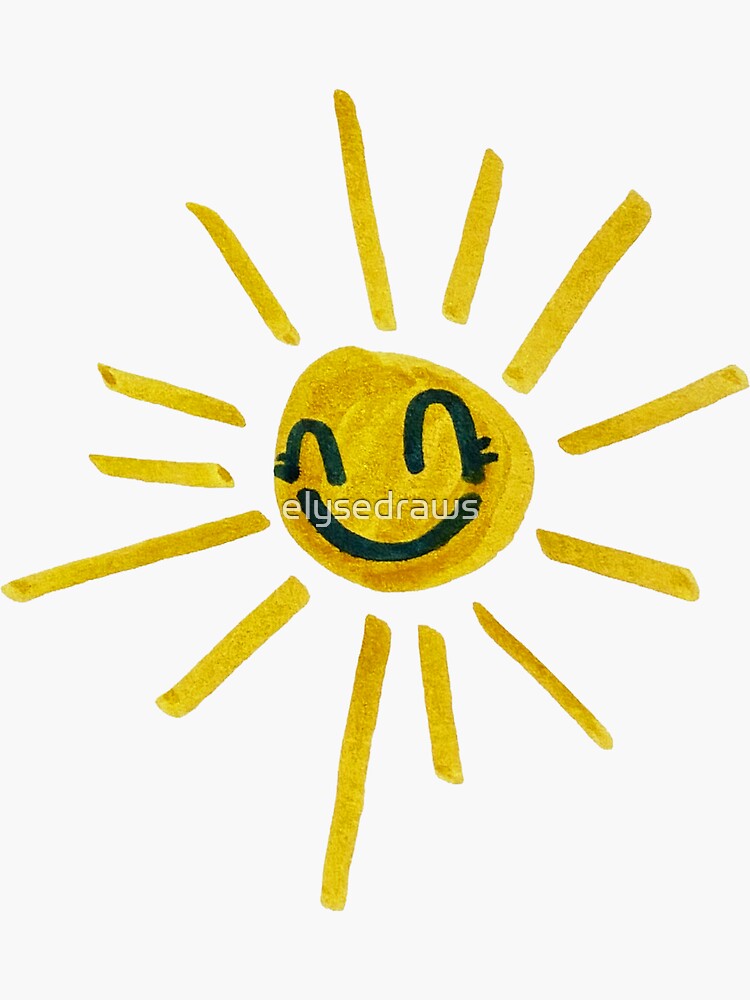 "Shining Happy Sun!!" Sticker for Sale by elysedraws | Redbubble