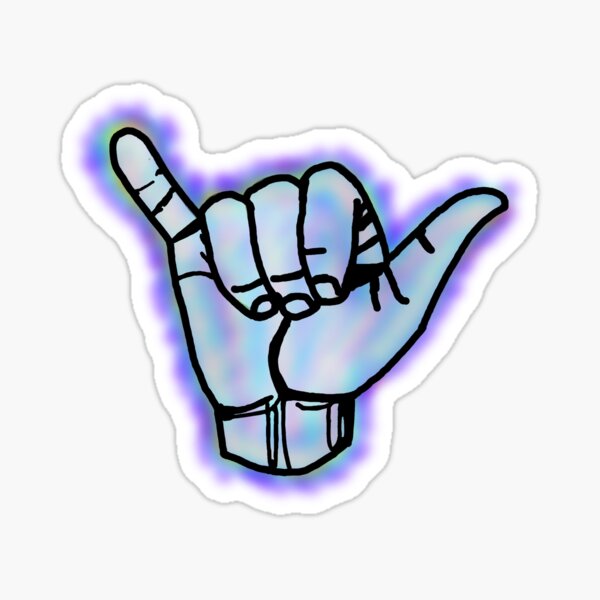 "Glowing Hang Loose sign" Sticker for Sale by julrie12 | Redbubble