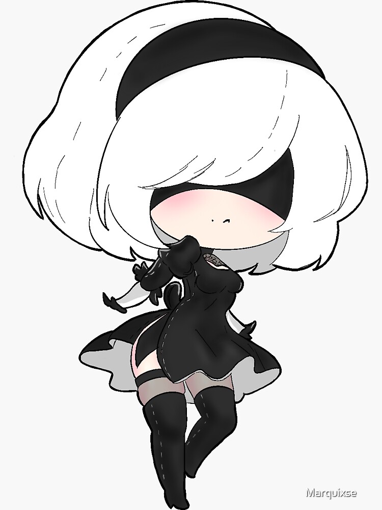 "2B Chibi" Sticker for Sale by Marquixse | Redbubble