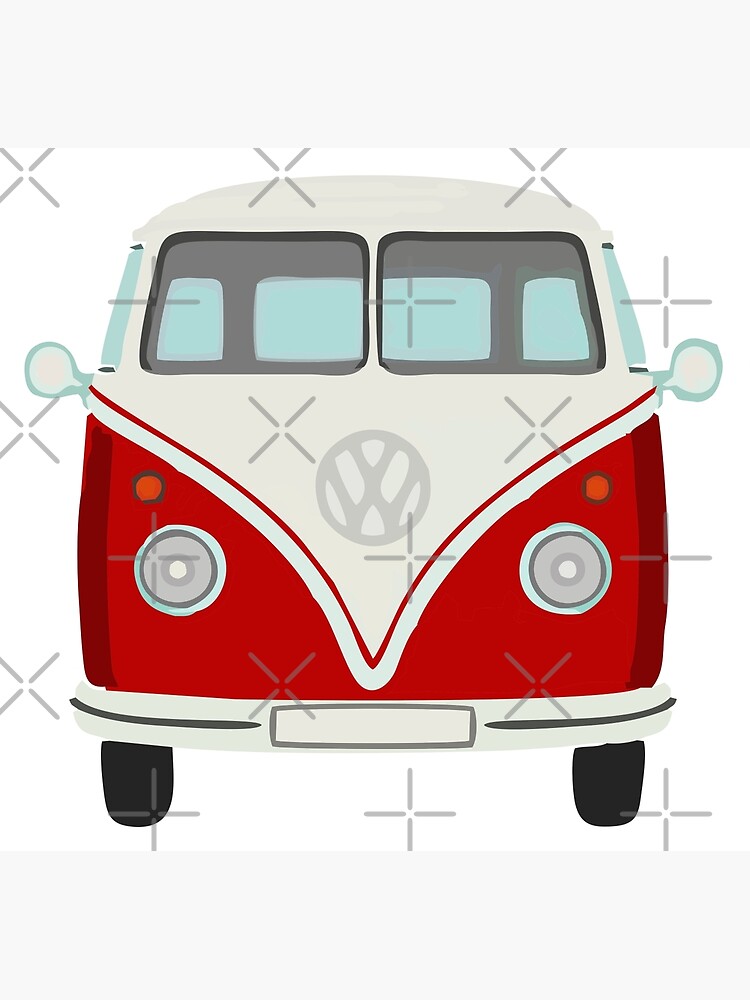 Póster «Pegatina Camper-Van roja» de stickysterscom | Redbubble