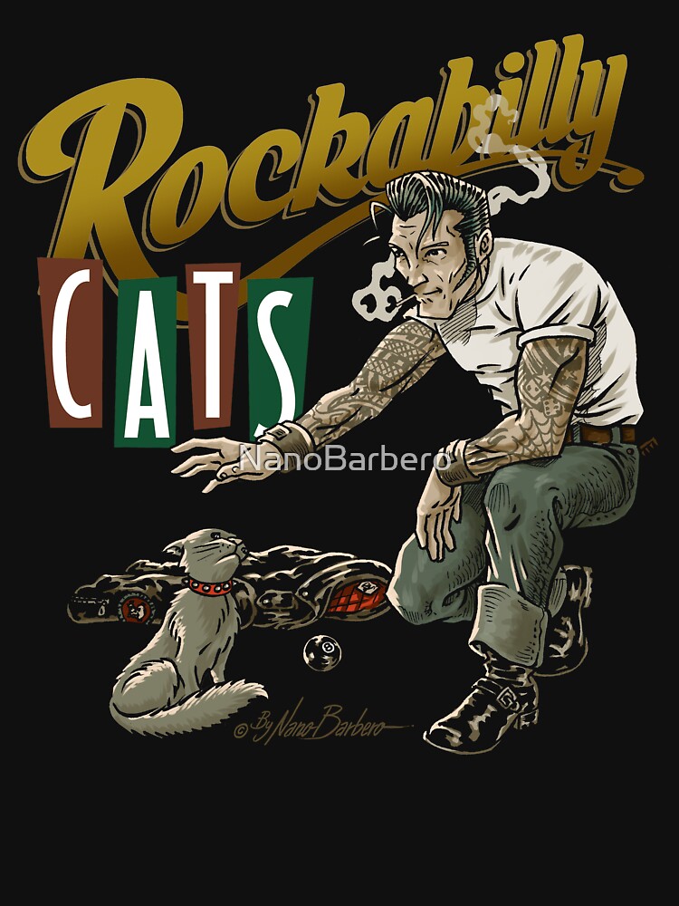 "Rockabilly Cats" T-shirt for Sale by NanoBarbero | Redbubble ...