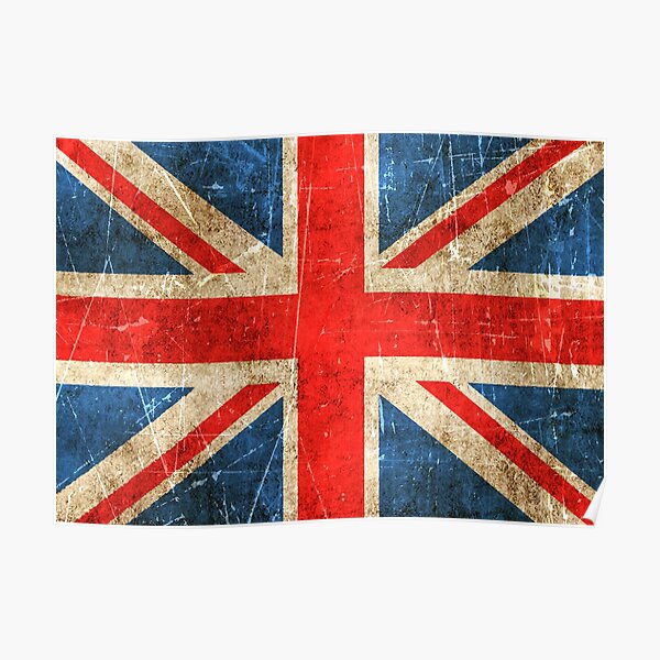 "Vintage Aged and Scratched British Flag" Poster for Sale by ...