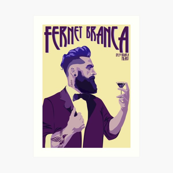 "Fernet Branca Gentleman Poster" Art Print by aye-artdg | Redbubble