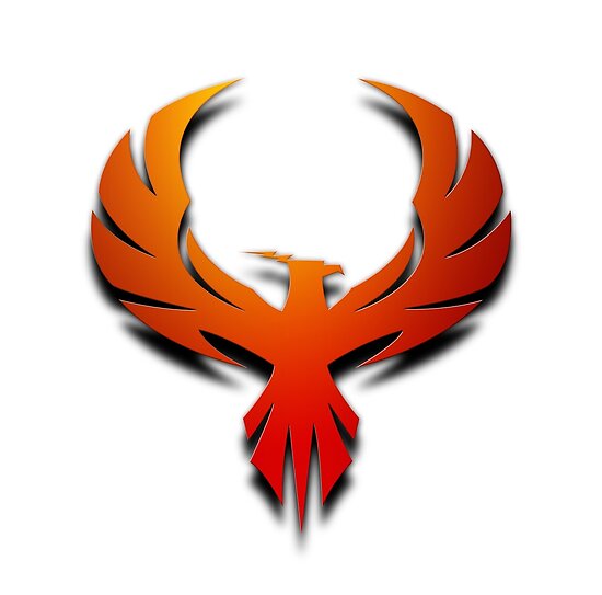 "Orange Phoenix Emblem" Poster by Vysoft | Redbubble