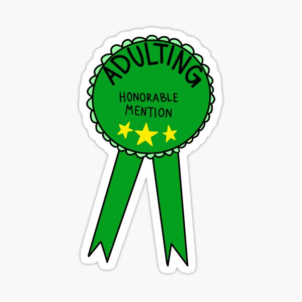 "Adulting Award" Sticker for Sale by hettishl | Redbubble