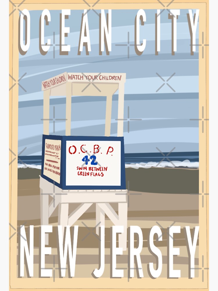 "Ocean city " Sticker for Sale by sandpiperco | Redbubble