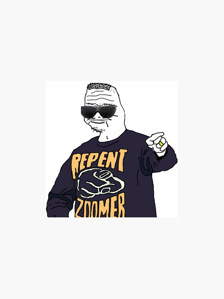 "Repent Zoomer" Sticker for Sale by Californias | Redbubble