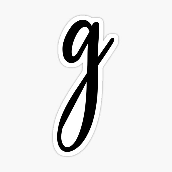 "Cursive Letter G" Sticker for Sale by coolcar136 | Redbubble