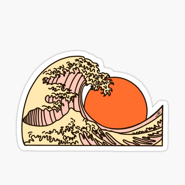 "yellow aesthetic wave" Sticker for Sale by lizpks | Redbubble