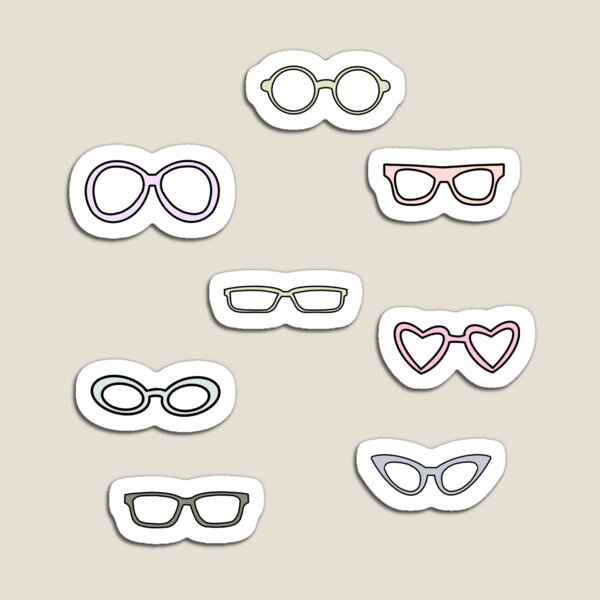 "Fashion glasses sticker pack multiple stickers" Magnet for Sale by ...