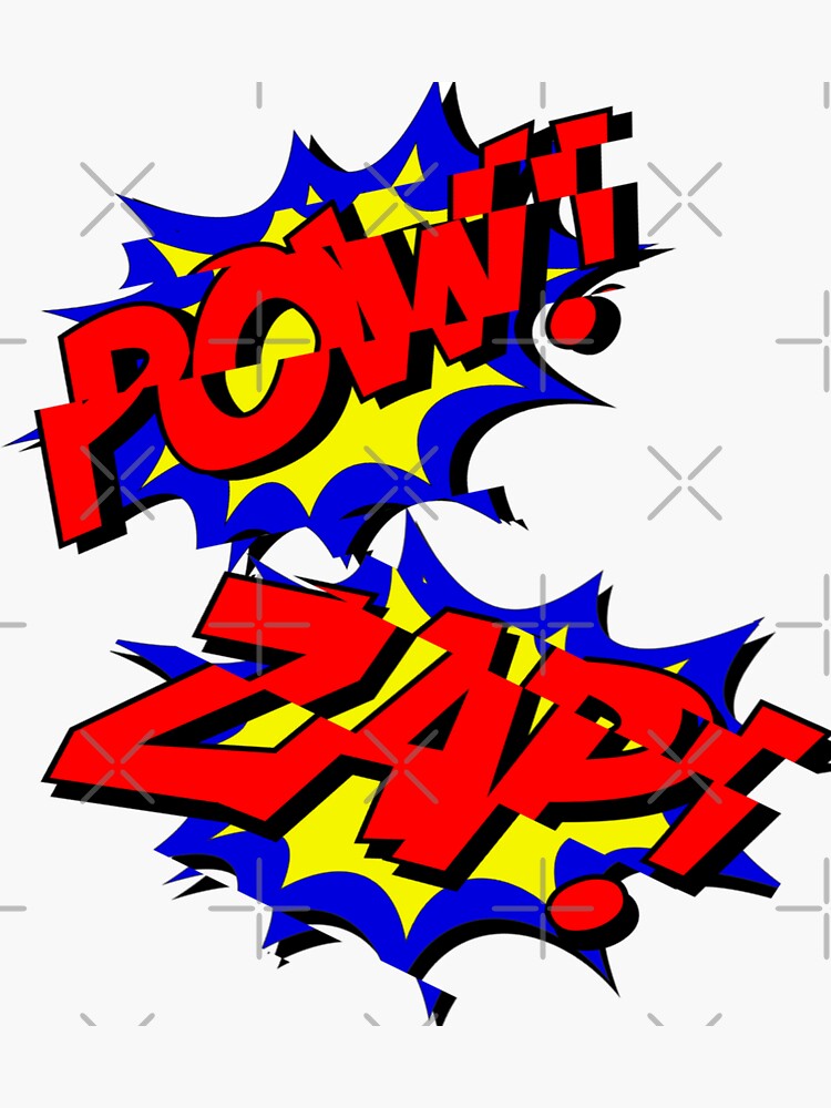 "POW! ZAP!" Sticker for Sale by blasianjayd | Redbubble