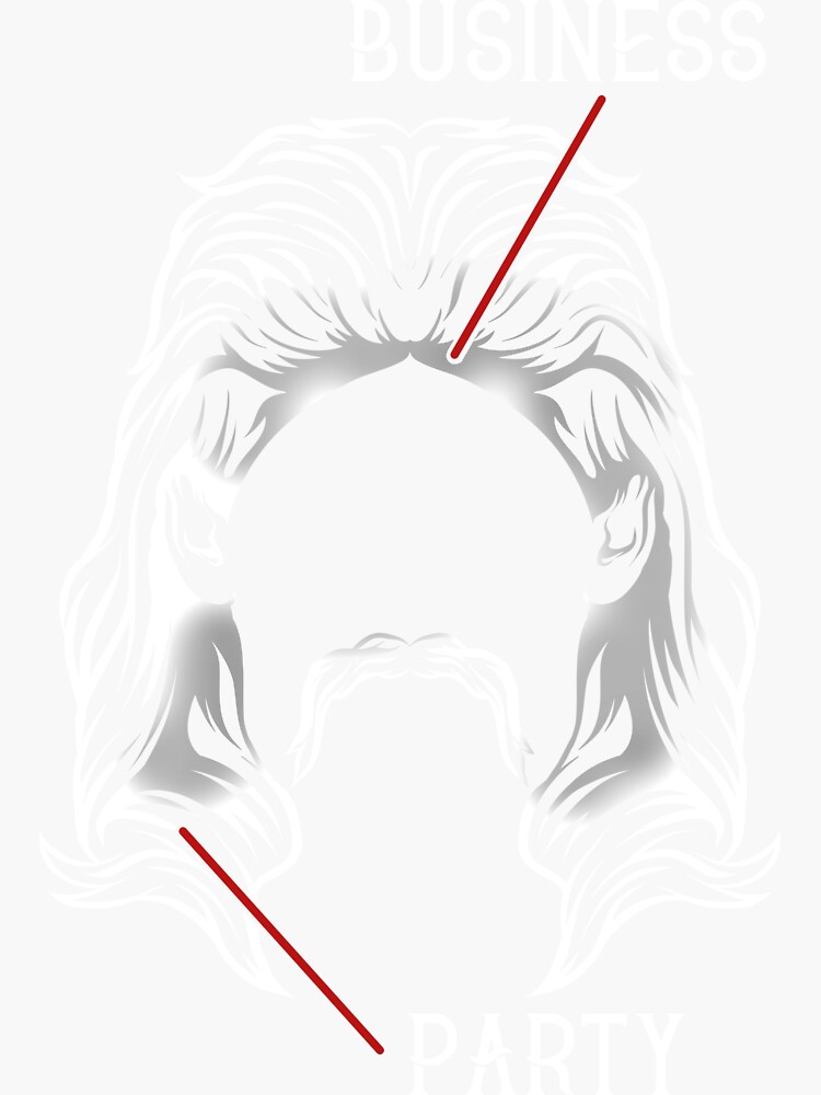 "Funny Mullet Hair Gift - Business Party Haircut" Sticker by biNutz ...