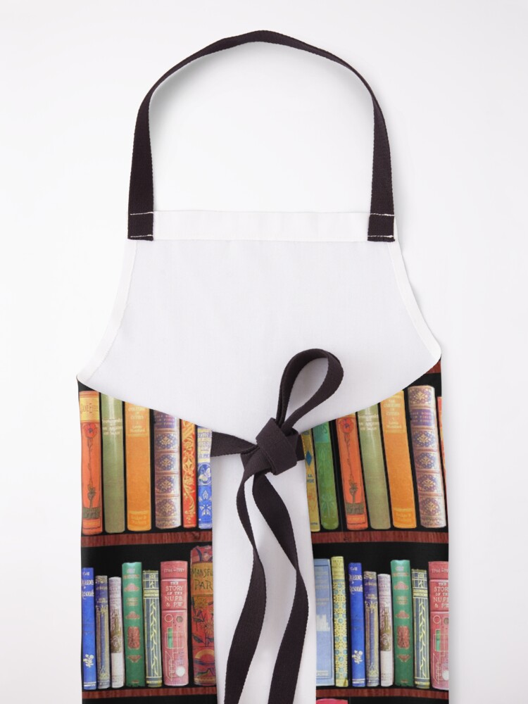 "Bookworm Antique book library, vintage book shelf" Apron for Sale by ...