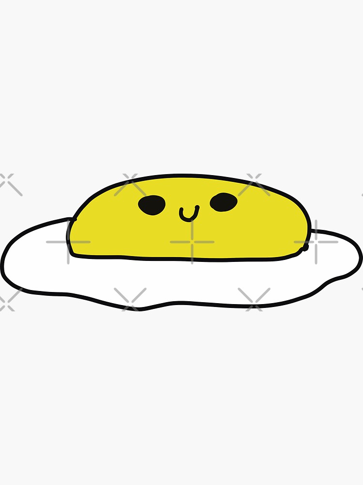 Cute Kawaii Food Lazy Egg Sunny Side Up Sticker By Cmatsukawa Redbubble