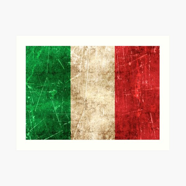 "Vintage Aged and Scratched Italian Flag" Art Print for Sale by ...