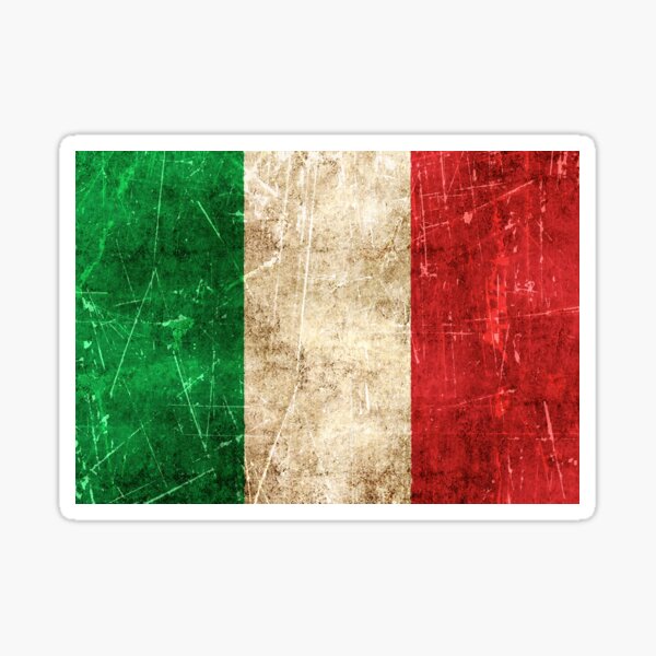 "Vintage Aged and Scratched Italian Flag" Sticker for Sale by ...