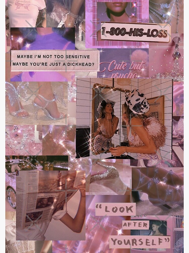 "y2k glitter pink collage " Spiral Notebook by stse3 | Redbubble