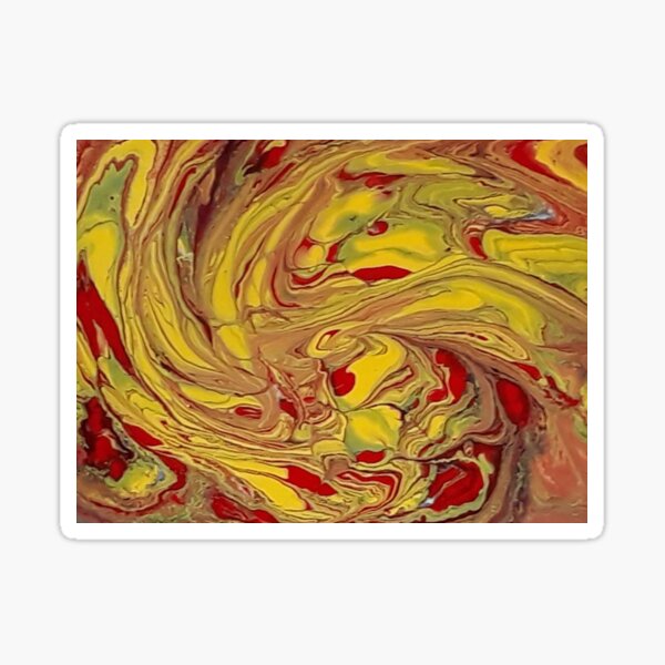 "Fluid Patterns Yellow and Red" Sticker for Sale by craftsbydaphy ...