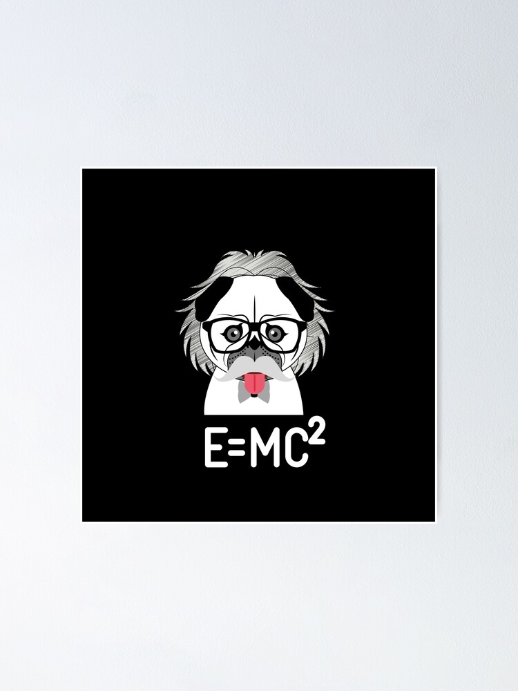 "Cute Pug Dog Science Physics" Poster by OneTimeEngineer | Redbubble